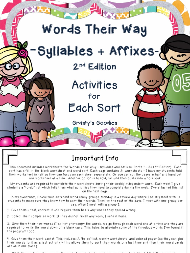 Worksheets - Syllables and Affixes - 2nd Edition | PDF | Syllable ...