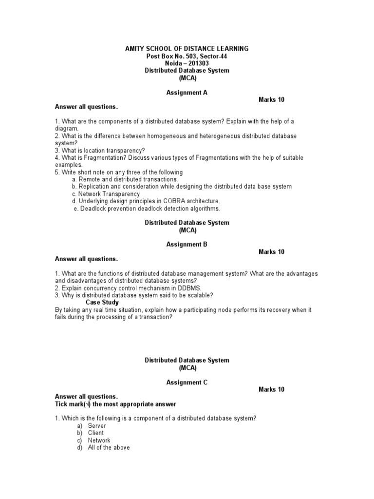 Assignment Distributed Database System Pdf Relational Model Databases 5659