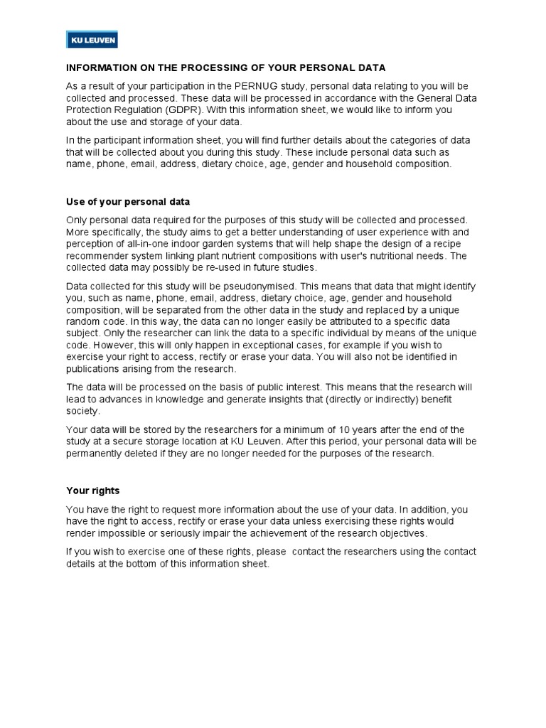 GDPR Information Sheet | PDF | Information | Information Technology