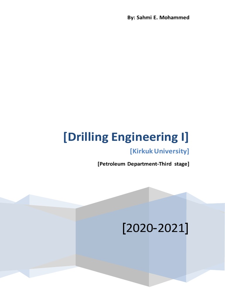 Drilling Engineering I Lectures 2021 | PDF | Viscosity | Shear Stress