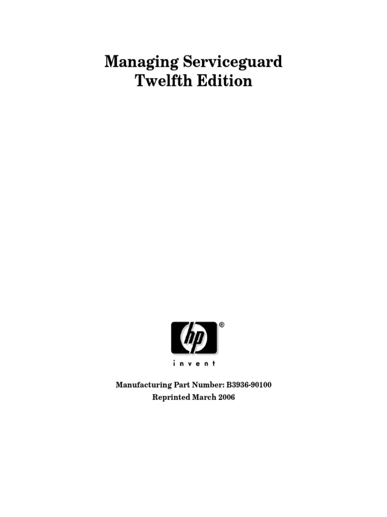 Managing Serviceguard - 12th Edition | PDF | I Pv6 | Computer Data