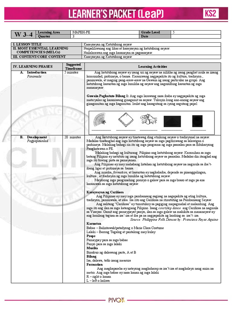 LeaP PE5 MELC10 W2-3 | PDF