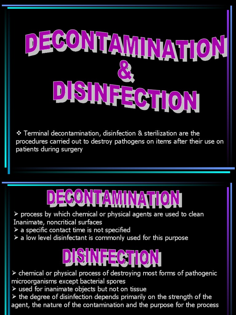 Decontamination and Disinfection Procedures | PDF | Disinfectant ...