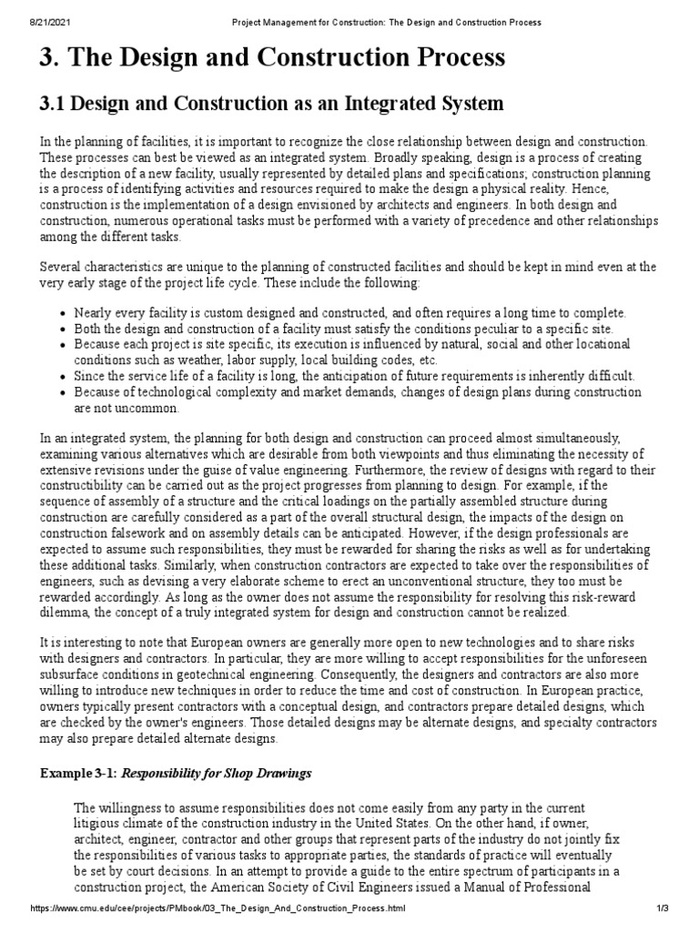 Project Management For Construction - The Design and Construction ...