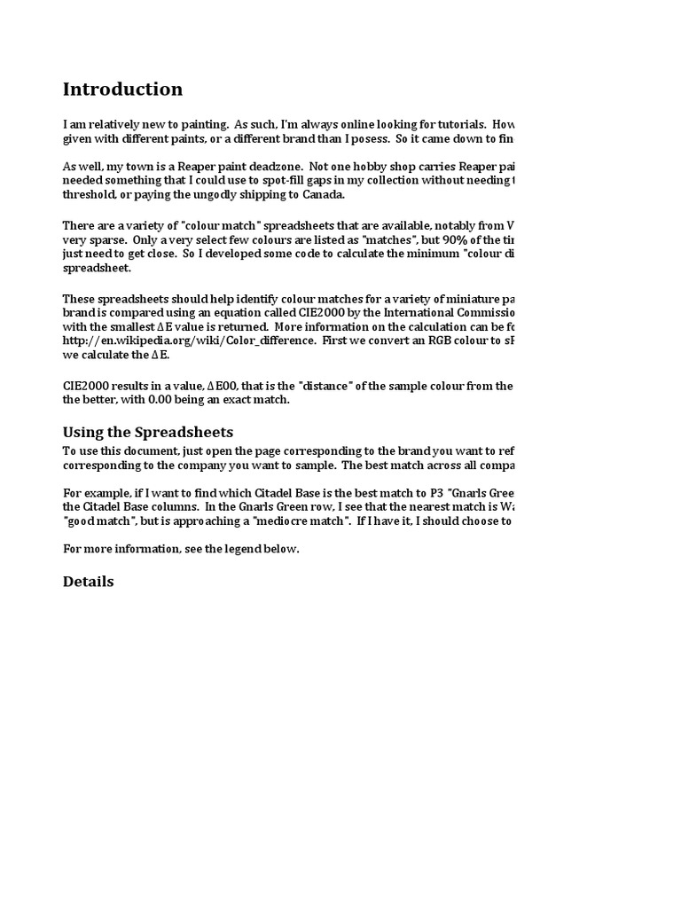 Paint Color Comparison Chart | Download Free PDF | Blue | Brown