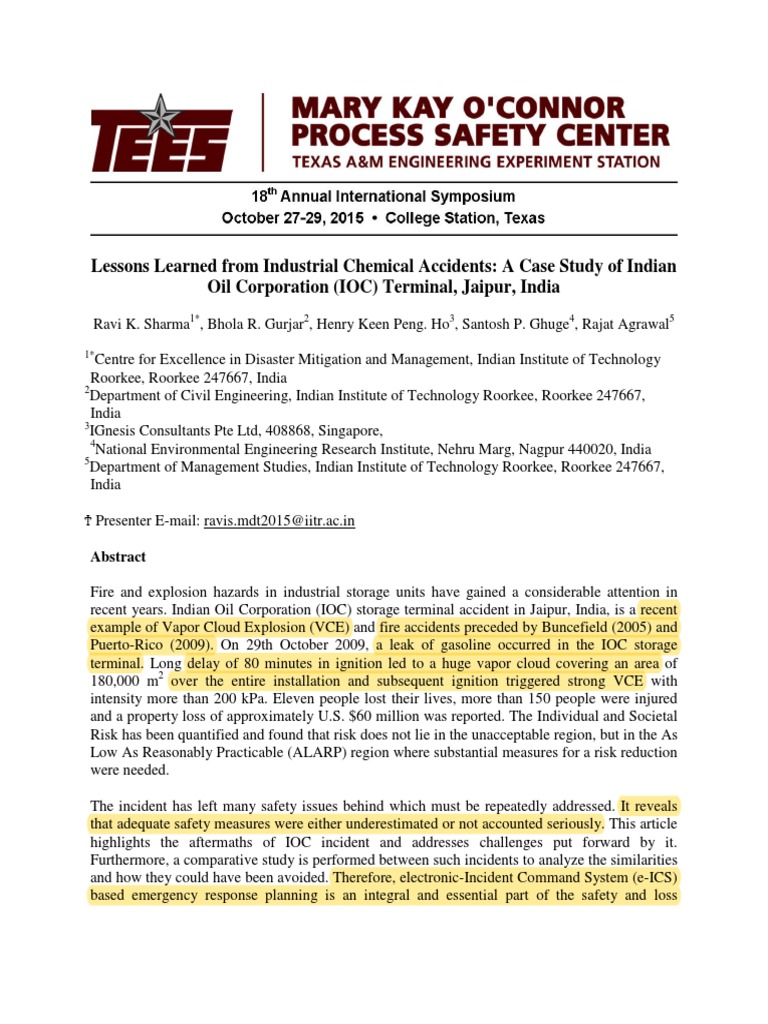 Iocl Case Study Pdf Risk Evaporation
