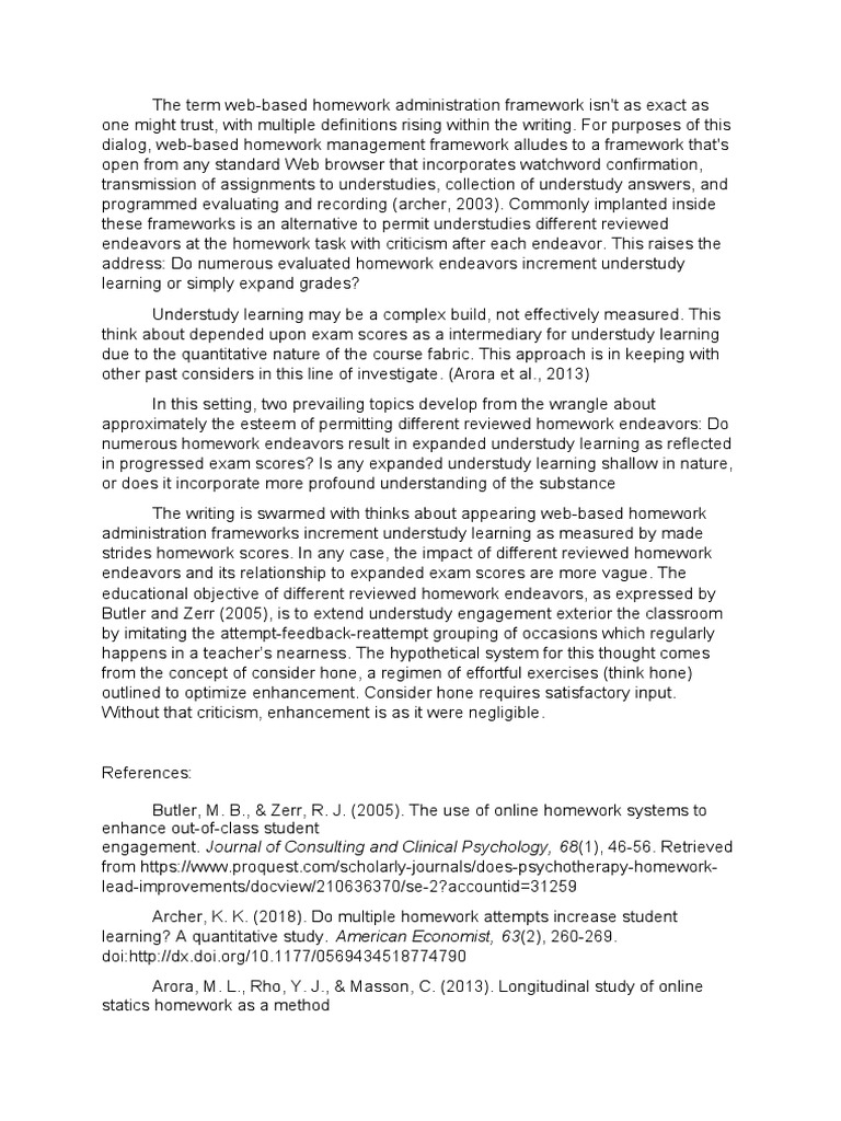 Does repeated homework improve exam scores | PDF | Homework | Test ...