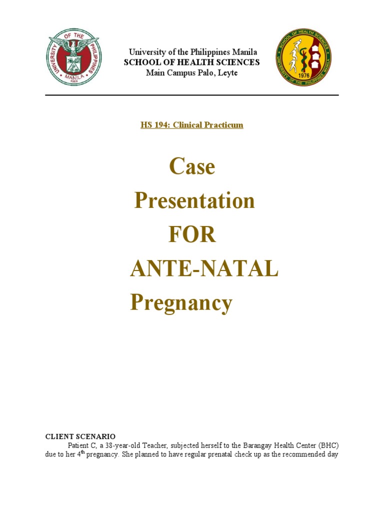 Antenatal Case Study of Marissa Tabunoc | PDF | Menstruation | Childbirth