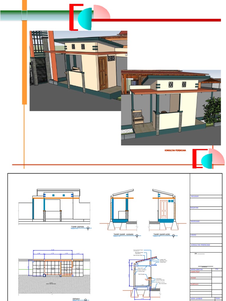 Desain dan Denah Pos Jaga Proyek | PDF