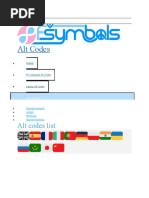 Alt Codes List - Alt Key Codes For Symbols, Special Characters | PDF ...