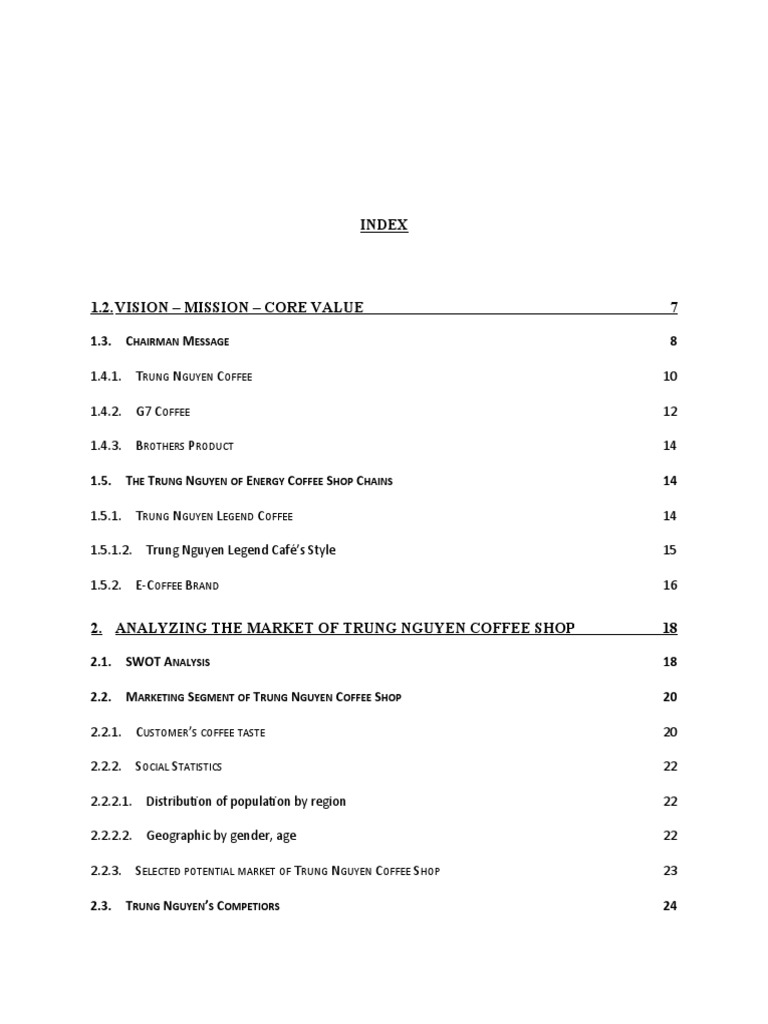 Trung Nguyen Coffee Shop Assignment Group | PDF | Coffee | Retail