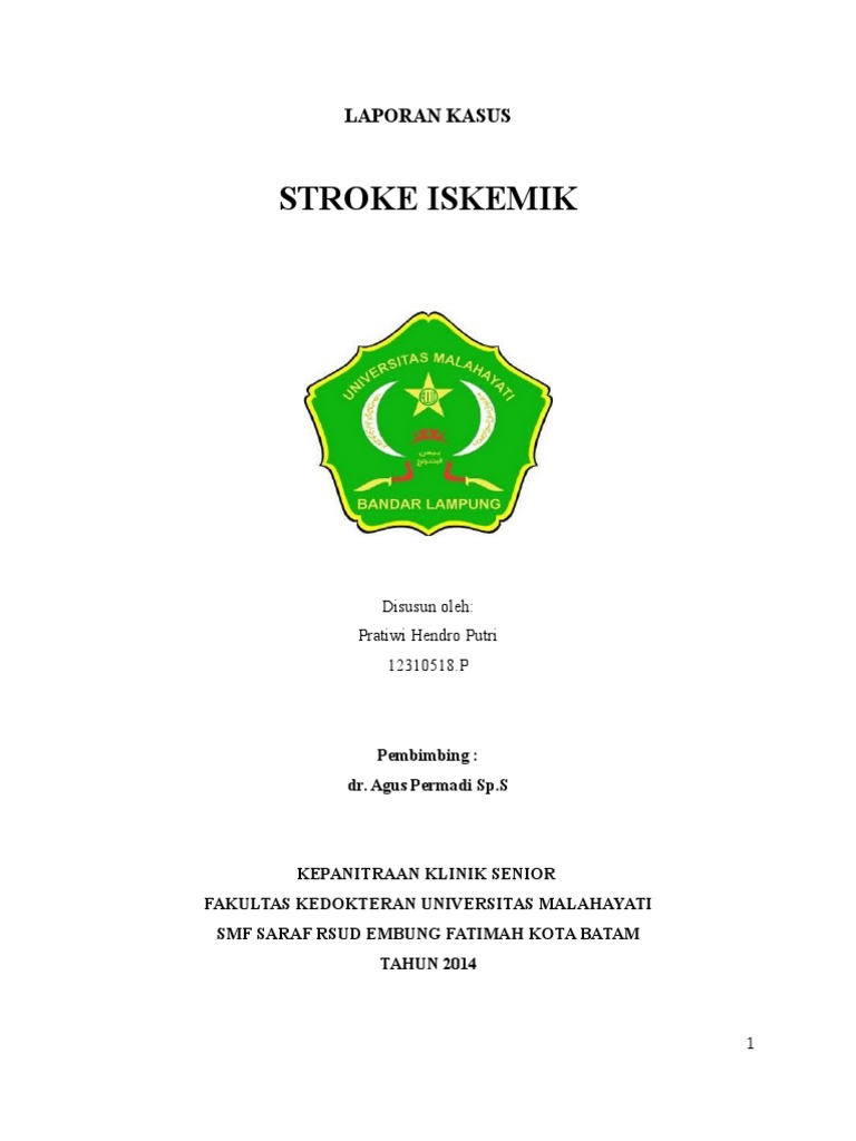 Laporan Kasus Stroke Iskemik | PDF