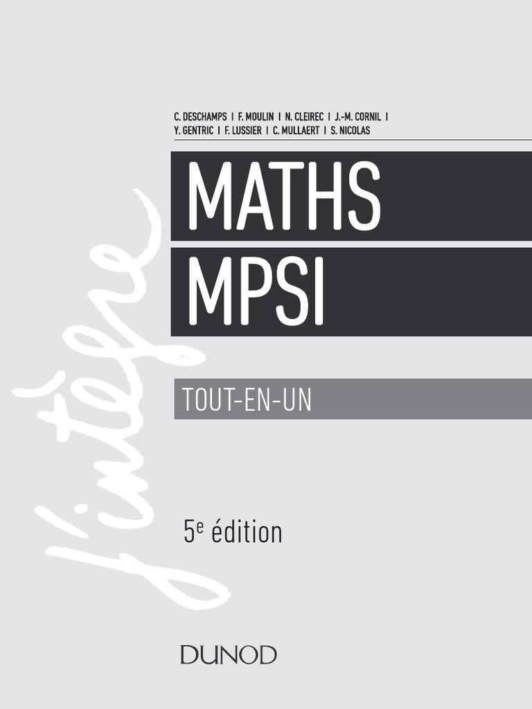 Maths Mpsi: Tout-En-Un | PDF | Déterminant | Polynôme