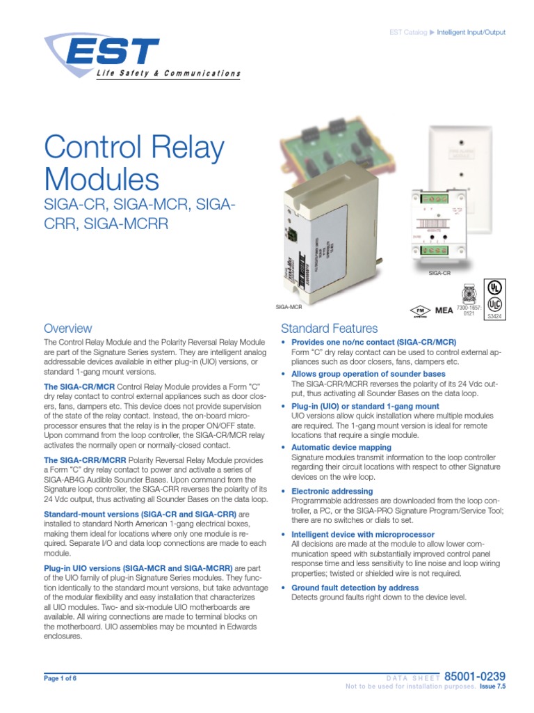 85001-0239 - Control Relay Modules | PDF | Relay | Electrical Wiring