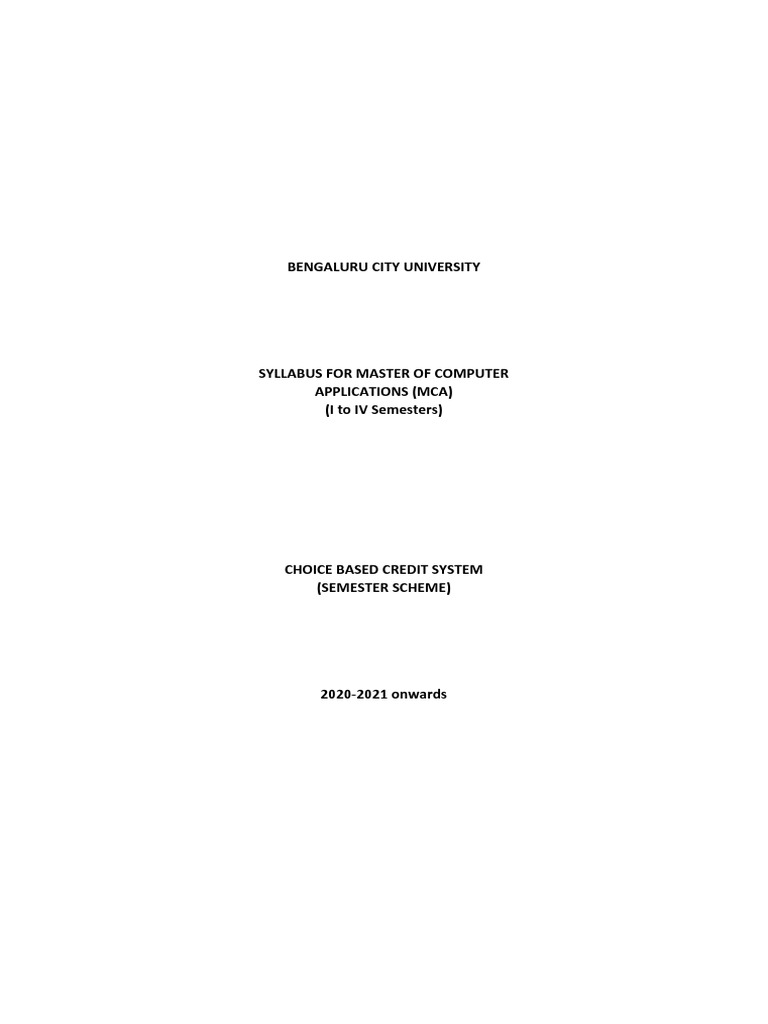Mca Syllabus 2021 Pdf Class Computer Programming Method Computer Programming 0709
