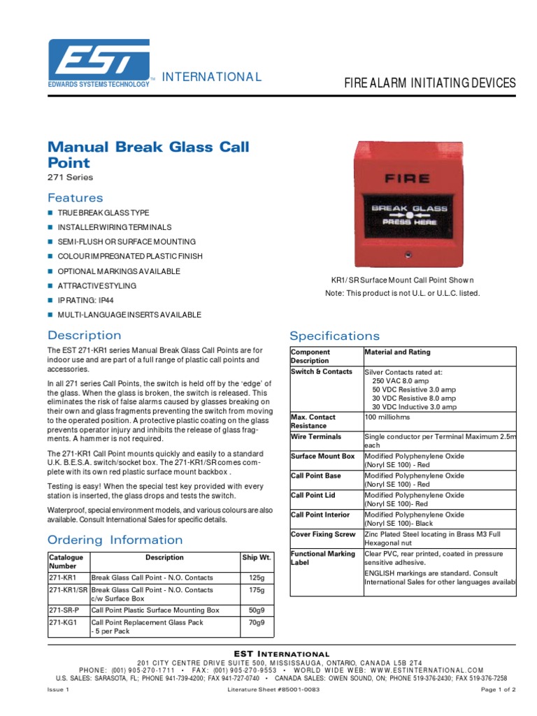 Manual Break Glass Call Point: International | Download Free PDF ...