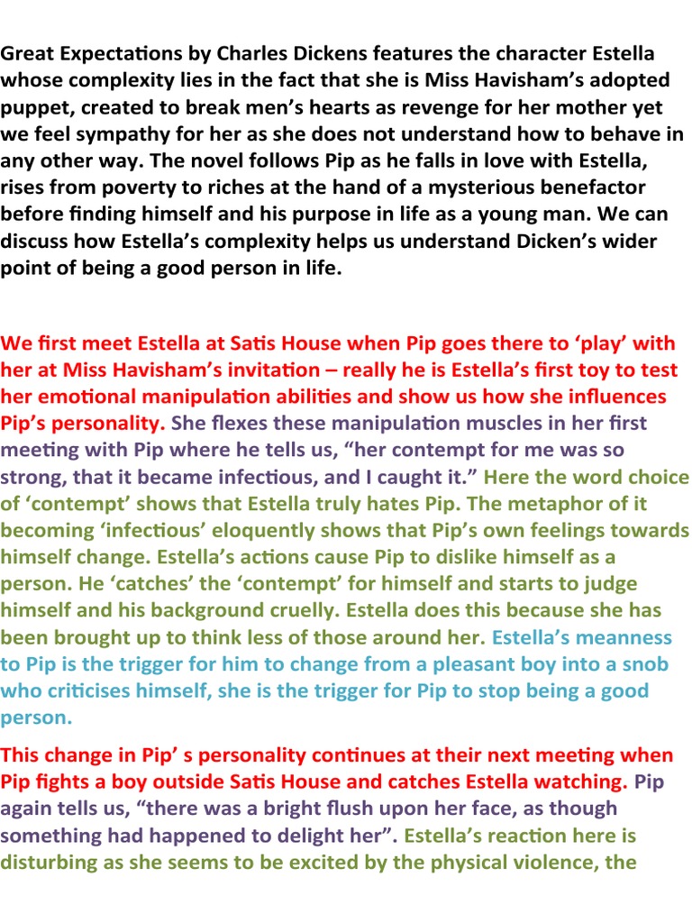Estella Essay | PDF | Estella (Great Expectations) | Great Expectations