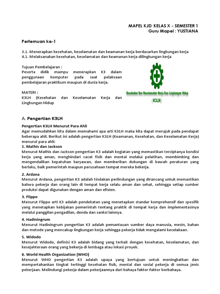 MATERI KJD Pertemuan Ke-1 K3LH | PDF