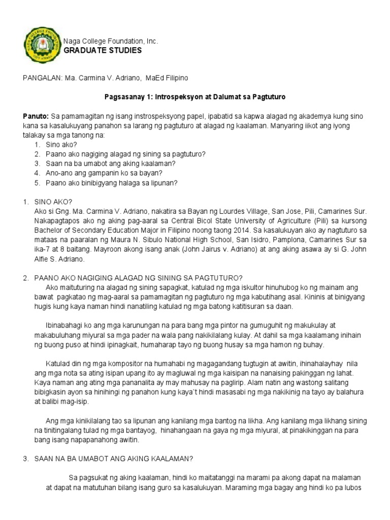 Pagsasanay 1 | PDF
