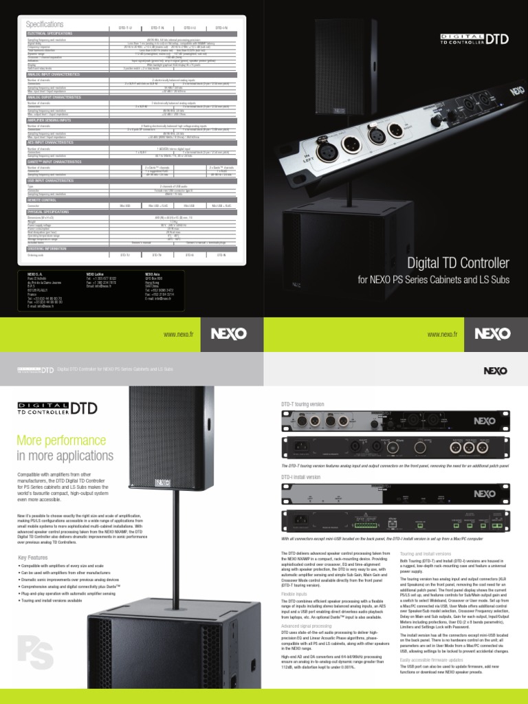NEXO DTD - Brochure | PDF | Amplifier | Loudspeaker