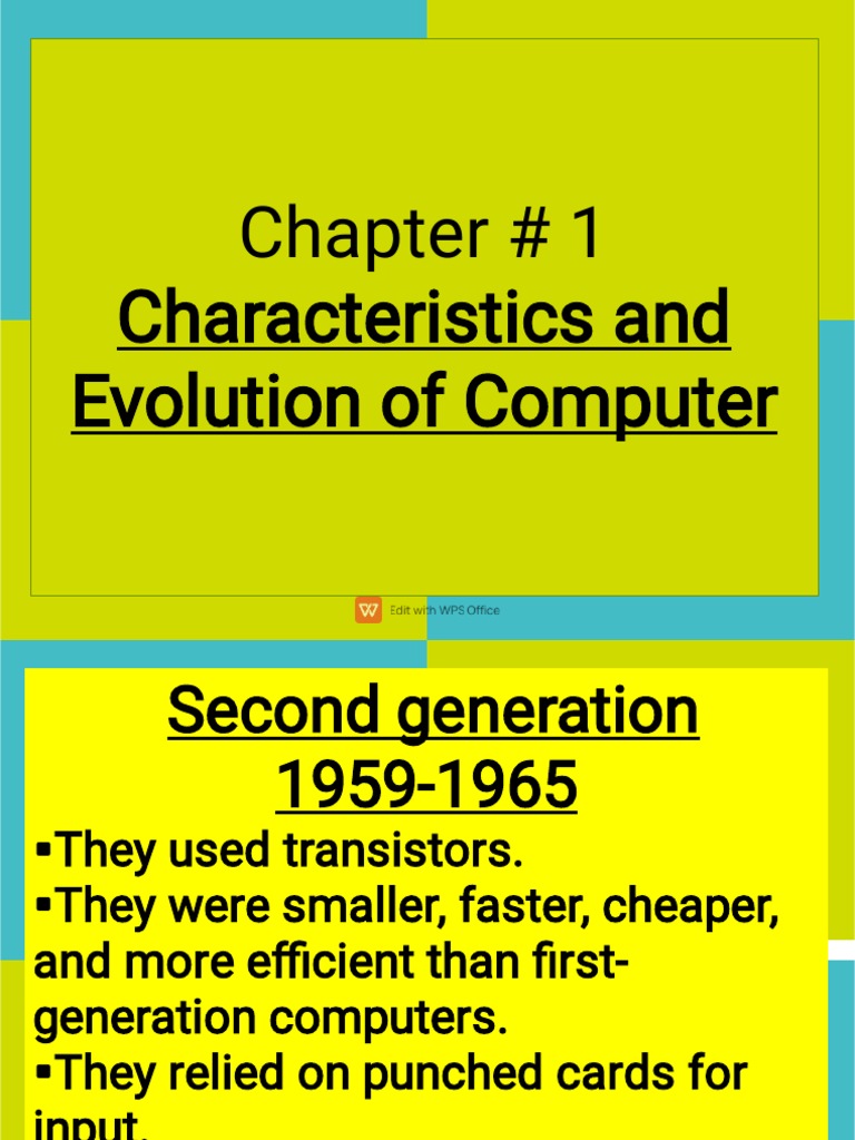 Chapter # 1 Characteristics and Evolution of Computer | PDF | Personal Computers | Microprocessor