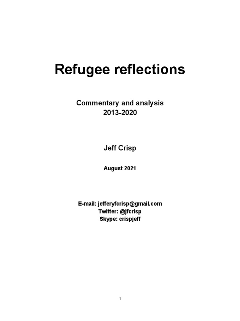 Refugee Reflections: Commentary and Analysis, 2013-2021 | PDF | Refugee ...