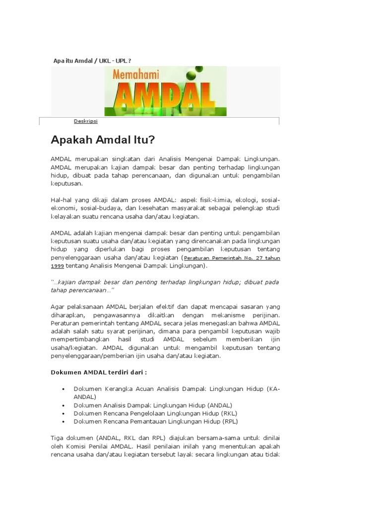 Apa Itu Amdal | PDF