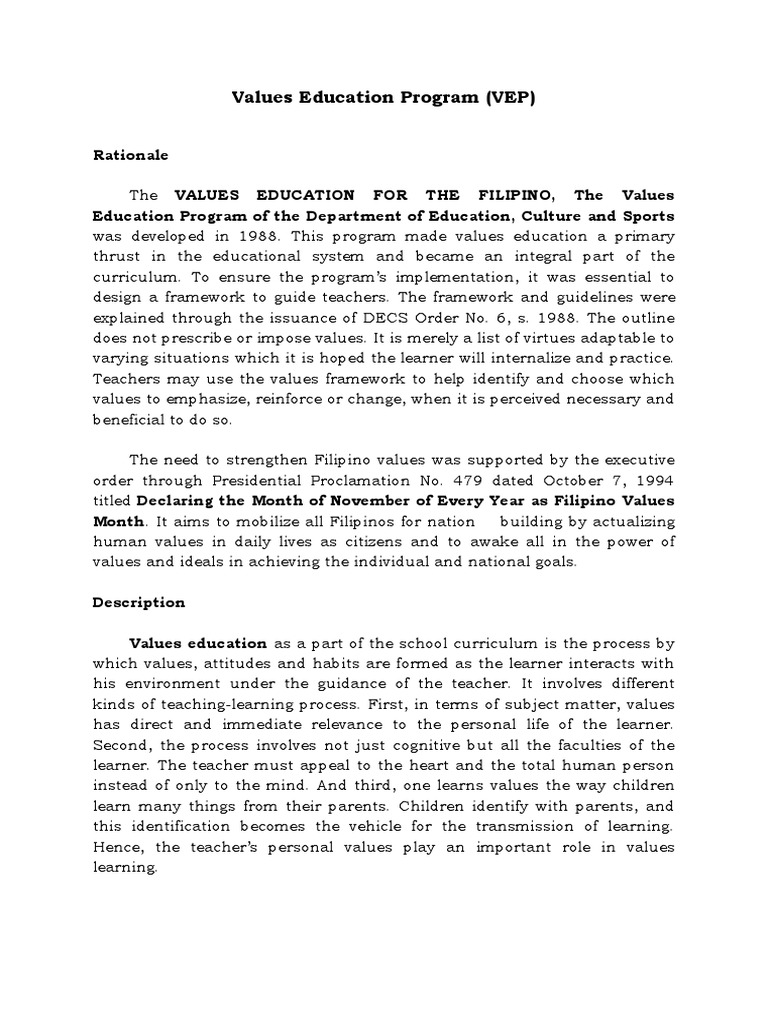 Values Education Program FAQ | PDF | Value (Ethics) | Curriculum