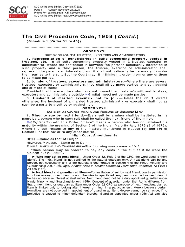 Civil Procedure Code 1908 Schedule 1 (Order 31-40) | PDF | Lawsuit ...