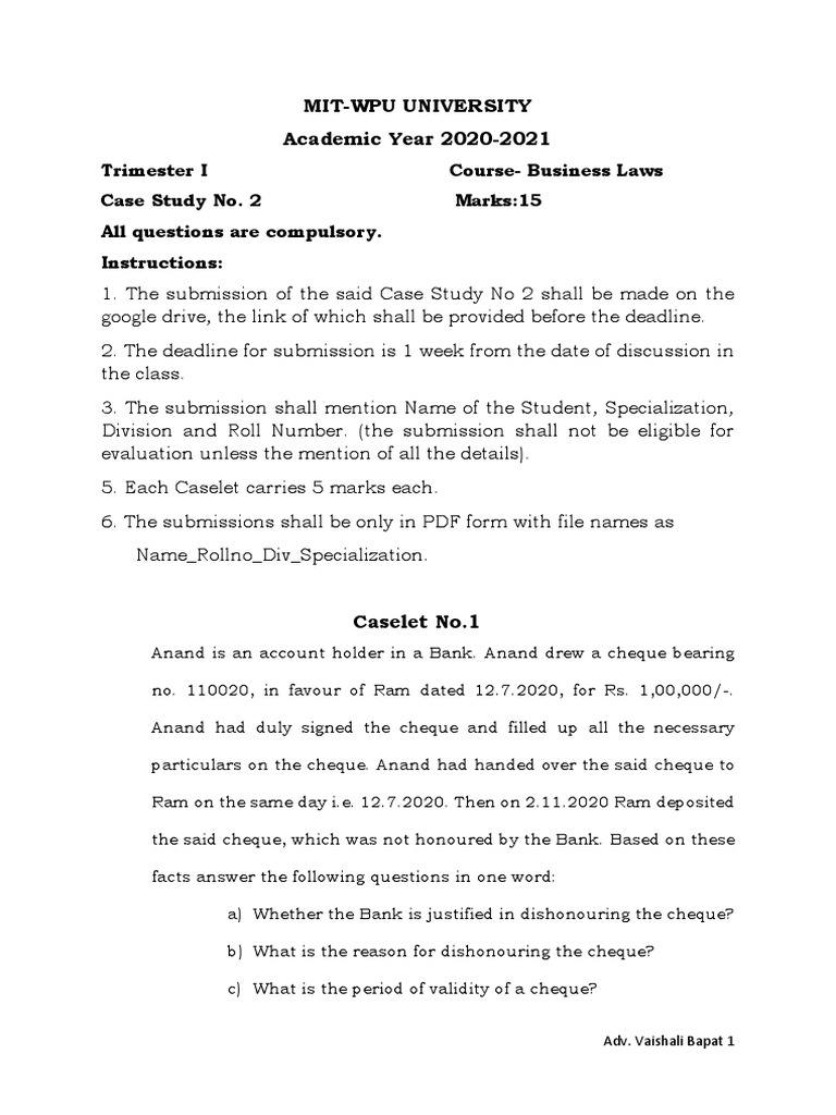 Mit-Wpu University Academic Year 2020-2021 | PDF | Cheque | Complaint