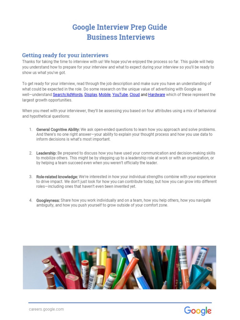 Google Interview Guide | PDF | Leadership | Cognitive Science