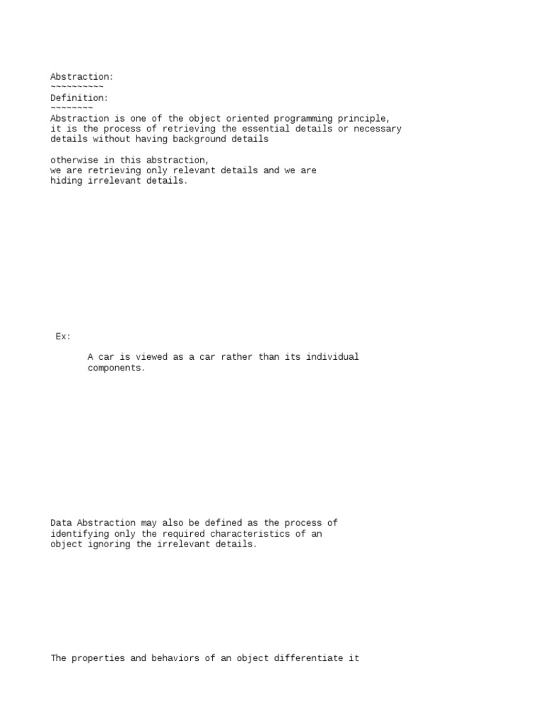 Abstraction Notes Pdf Method Computer Programming Class Computer Programming