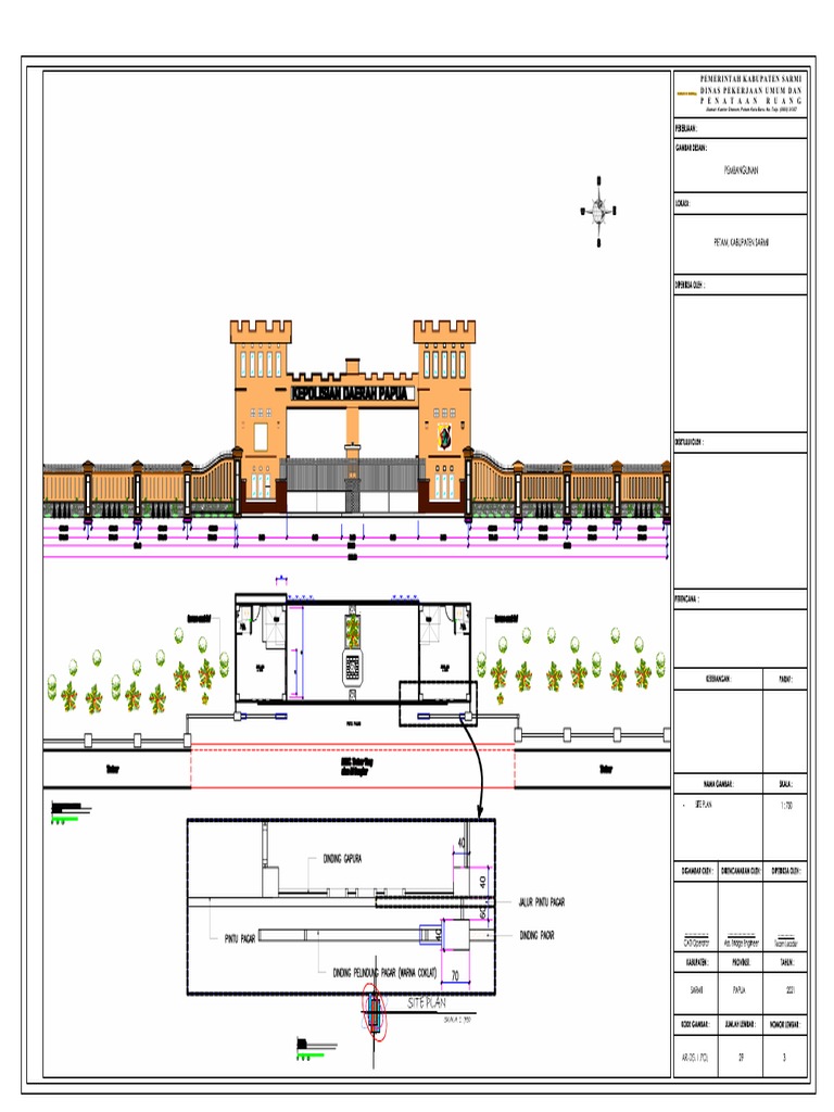 Design Plans for Pagar Construction in Petam Village | PDF