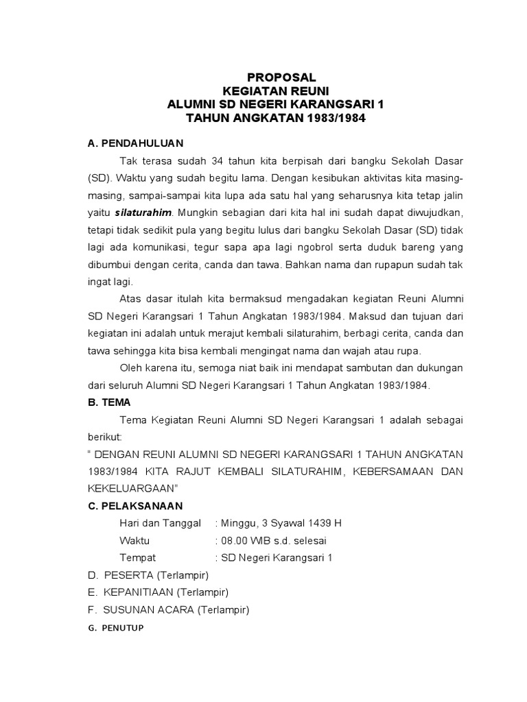 Proposal Reuni Akbar SD Fiks 1 | PDF