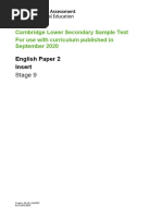 Secondary Progression Test - Stage 9 English Paper 2 | PDF | Writing ...