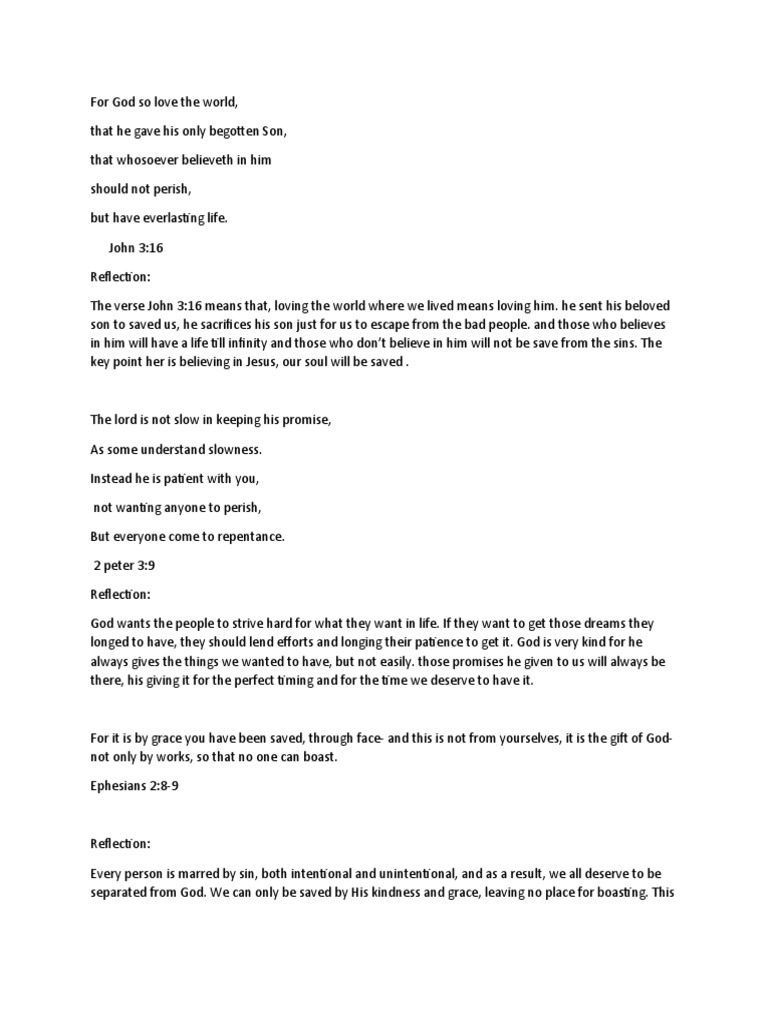 Bible Verse Reflection | PDF