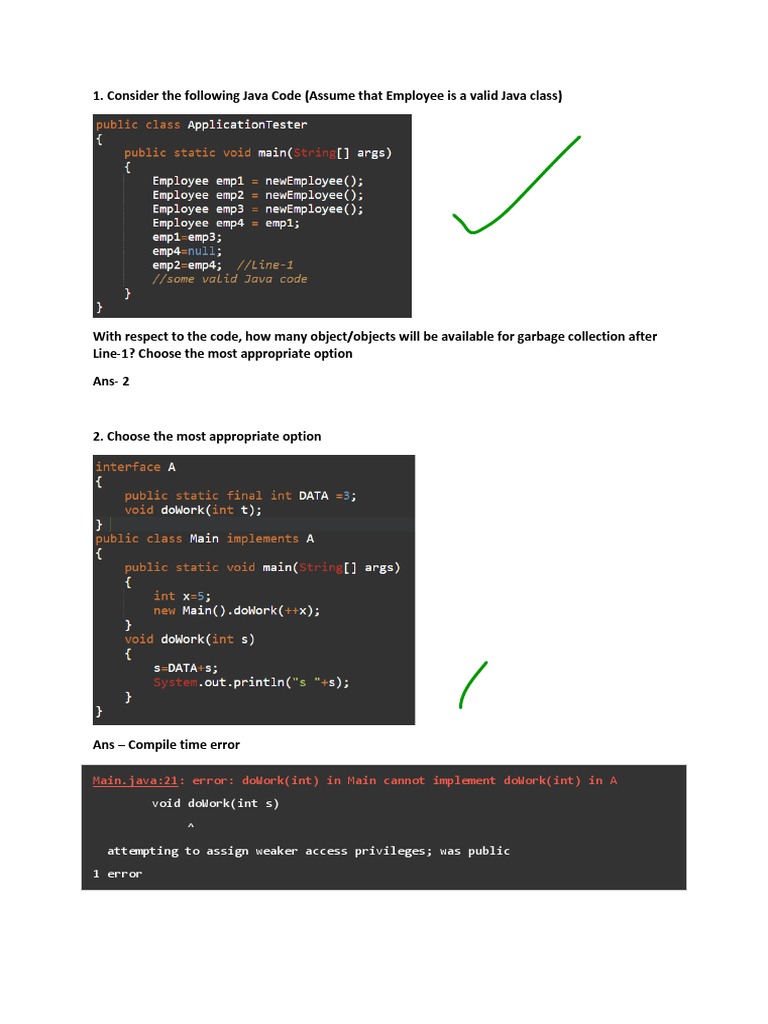 SQL and Java Code Evaluation Guide | PDF | Class (Computer Programming) | Method (Computer ...