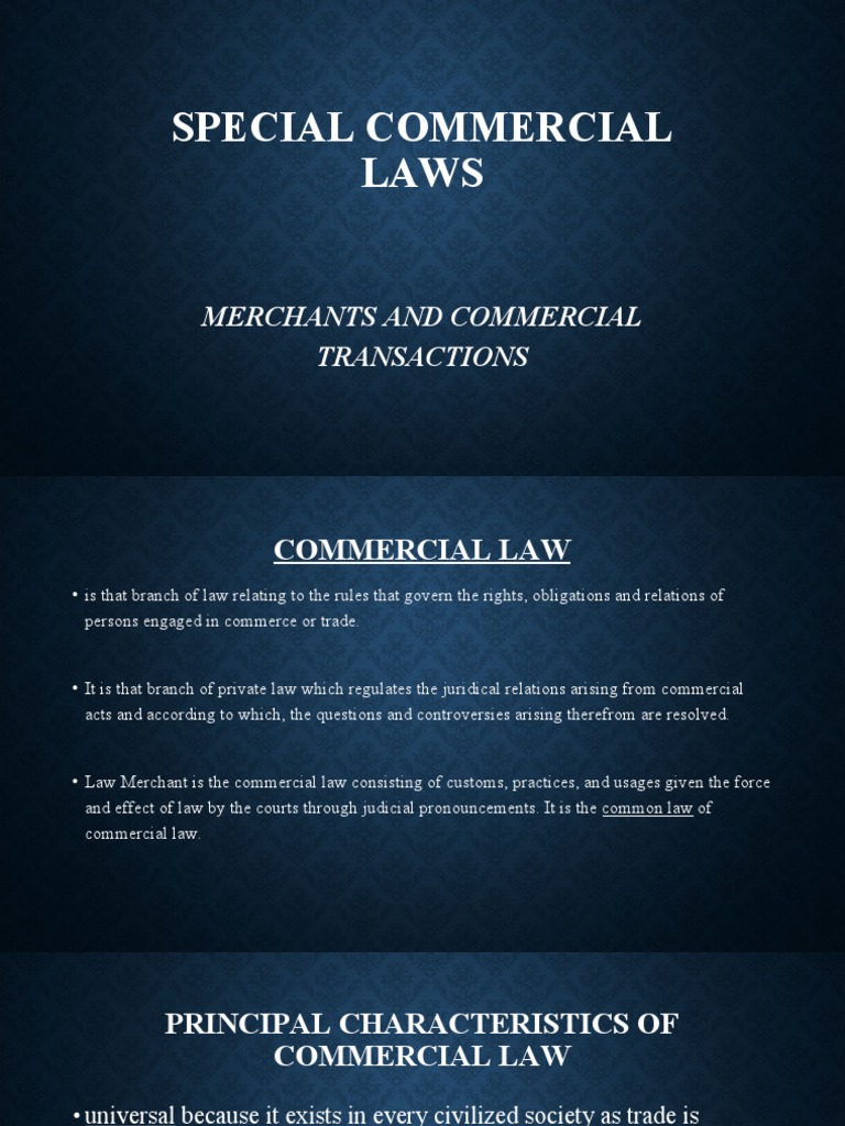 6-Merchants and Commercial Transactions | PDF | Treaty | Common Law