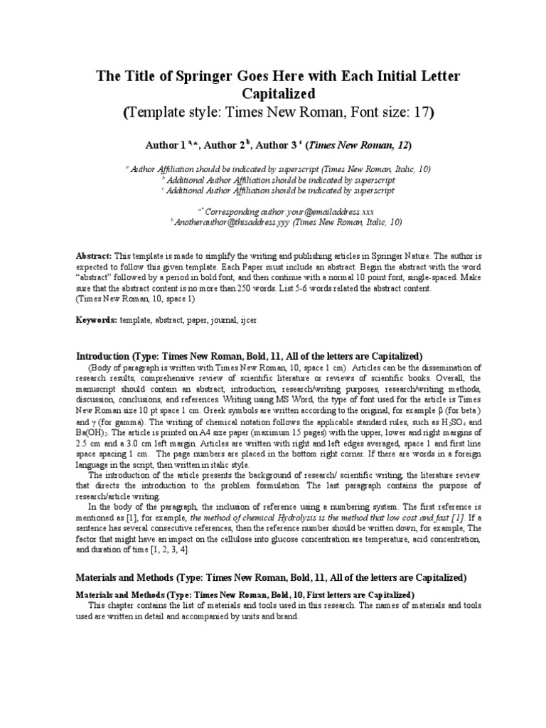 ISSTEC Article Submission Guidelines | PDF | Times New Roman | Paragraph