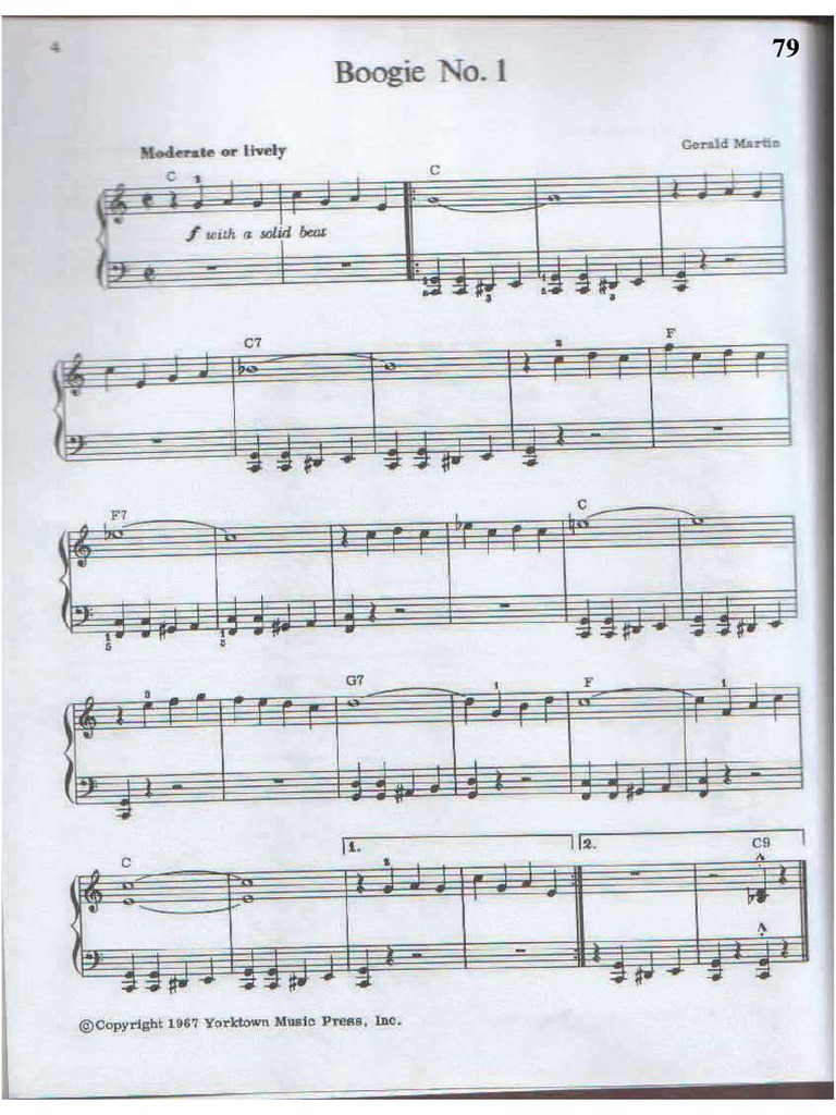 Boogie Nº 1 (Gerald Martin) Piano Solo | PDF