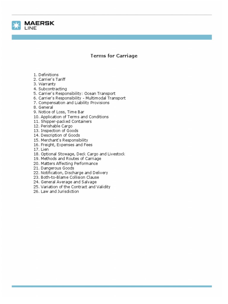 Bill Lading Clauses | PDF | Bill Of Lading | Cargo