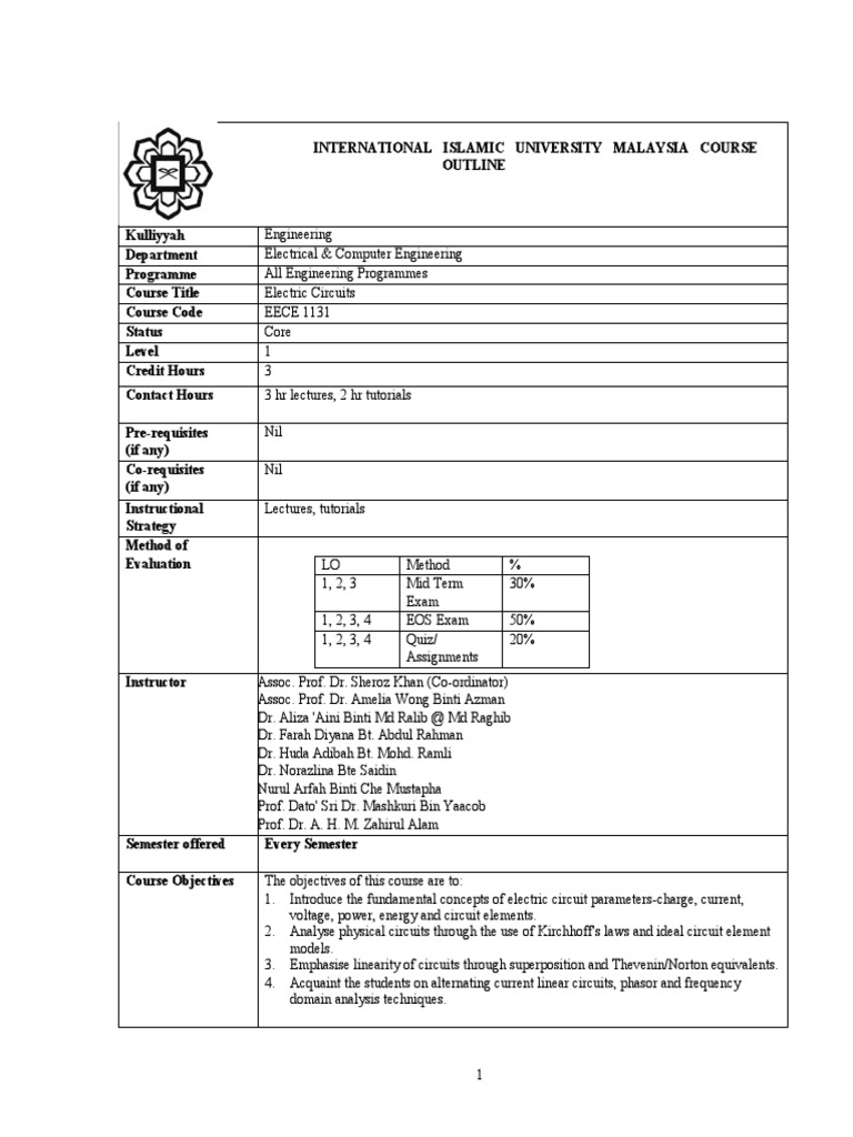 Eece 1311 Electric Circuits Pdf Electrical Network Ac Power