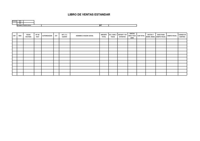 Libro de Ventas Estandar 2.2 | PDF