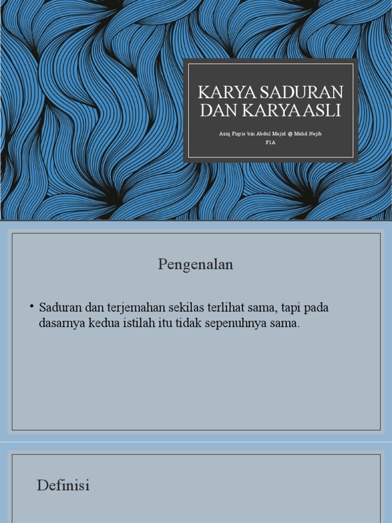 Karya Saduran Dan Karya Asli | PDF