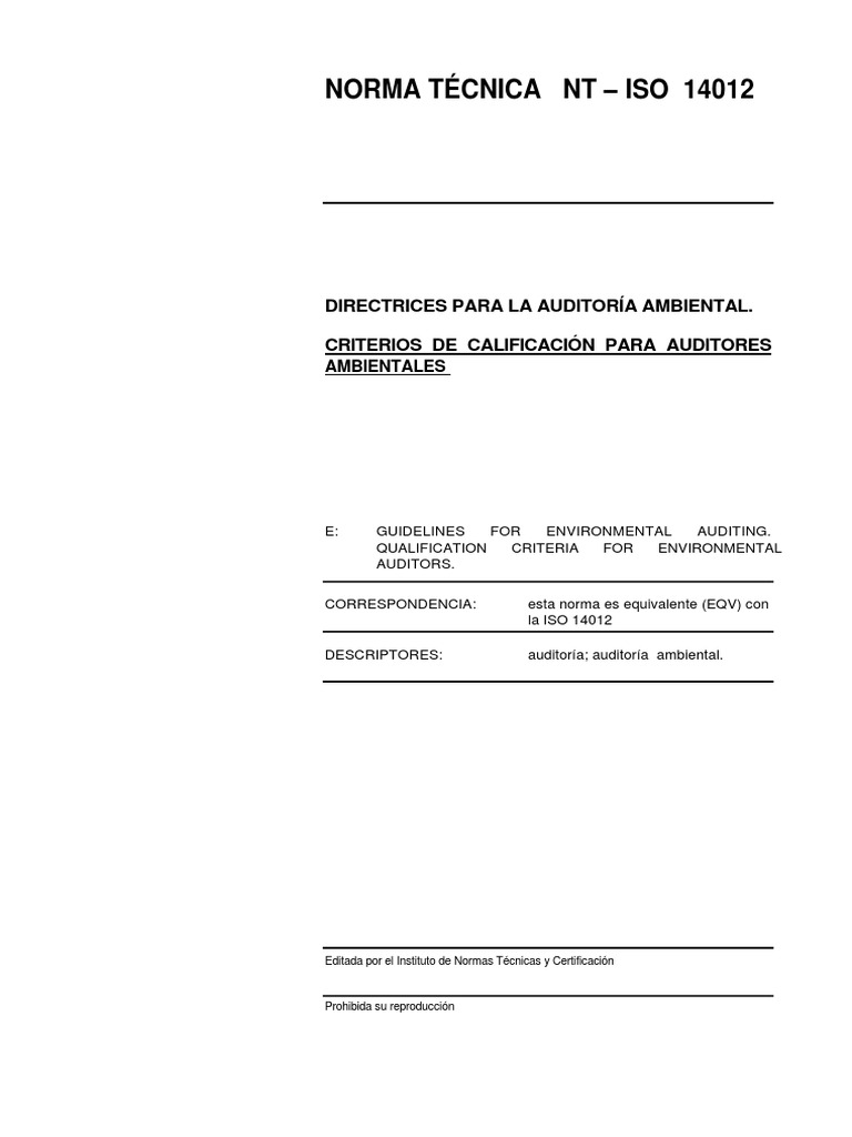 NTC Iso 140112 | PDF | Auditoría | Contralor