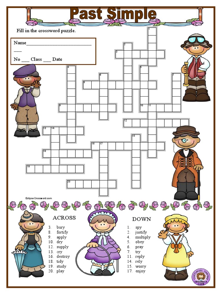 Fill in The Crossword Puzzle.: Across Down | Download Free PDF ...