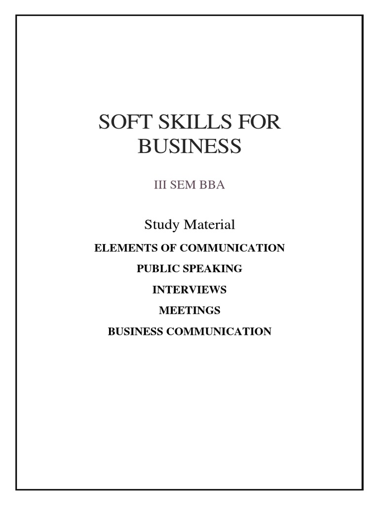 Essential Soft Skills for Business Communication | PDF | Communication ...