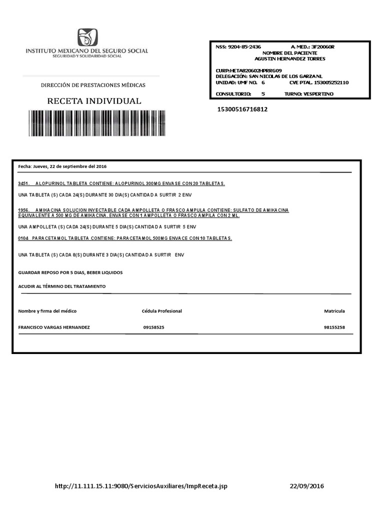 Receta IMSS Editable | PDF