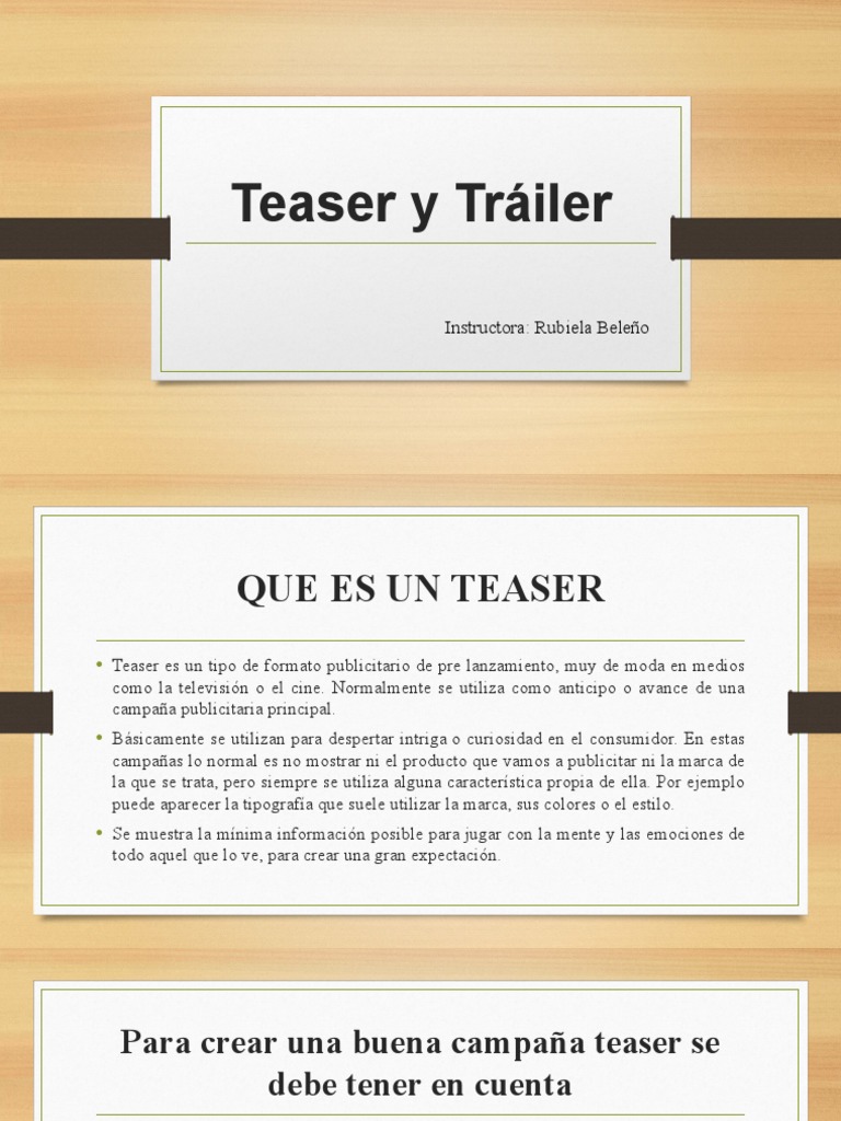 Qué es un Teaser Publicitario | PDF