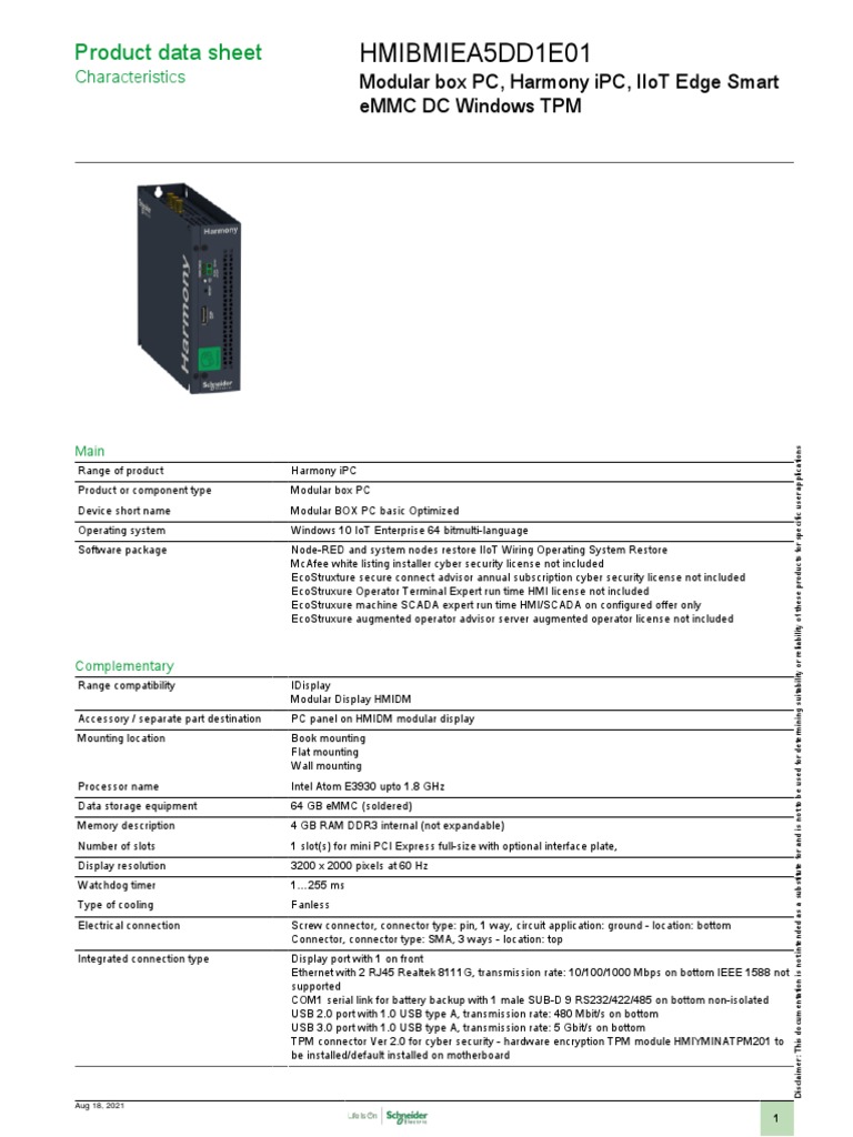 Harmony iPC - HMIBMIEA5DD1E01 | PDF | Electrical Connector | Personal ...